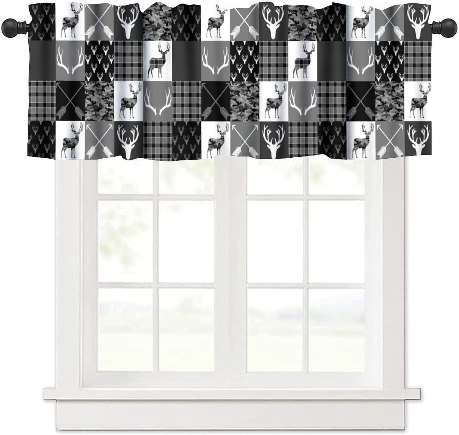 Rustic Kitchen Valances for Windows,Country Animal Deer Moose Bear ...