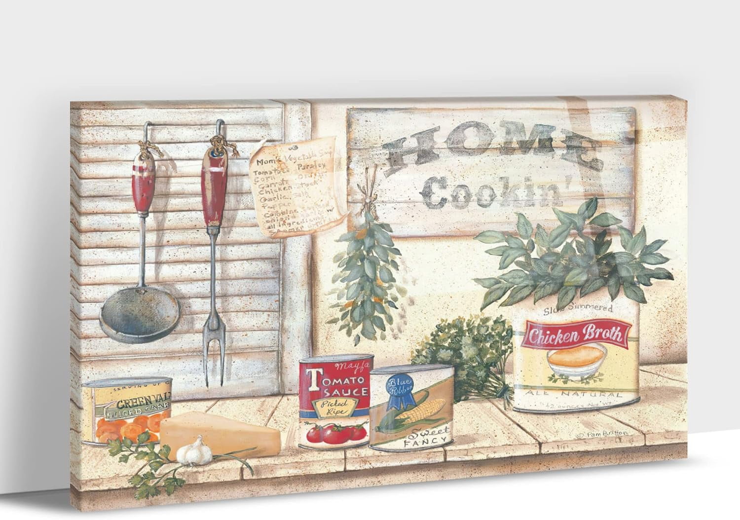 Rustic Kitchen Wall Art - Kitchen Food Pictures for Farmhouse Dining Room Wall Decor, Vintage ...
