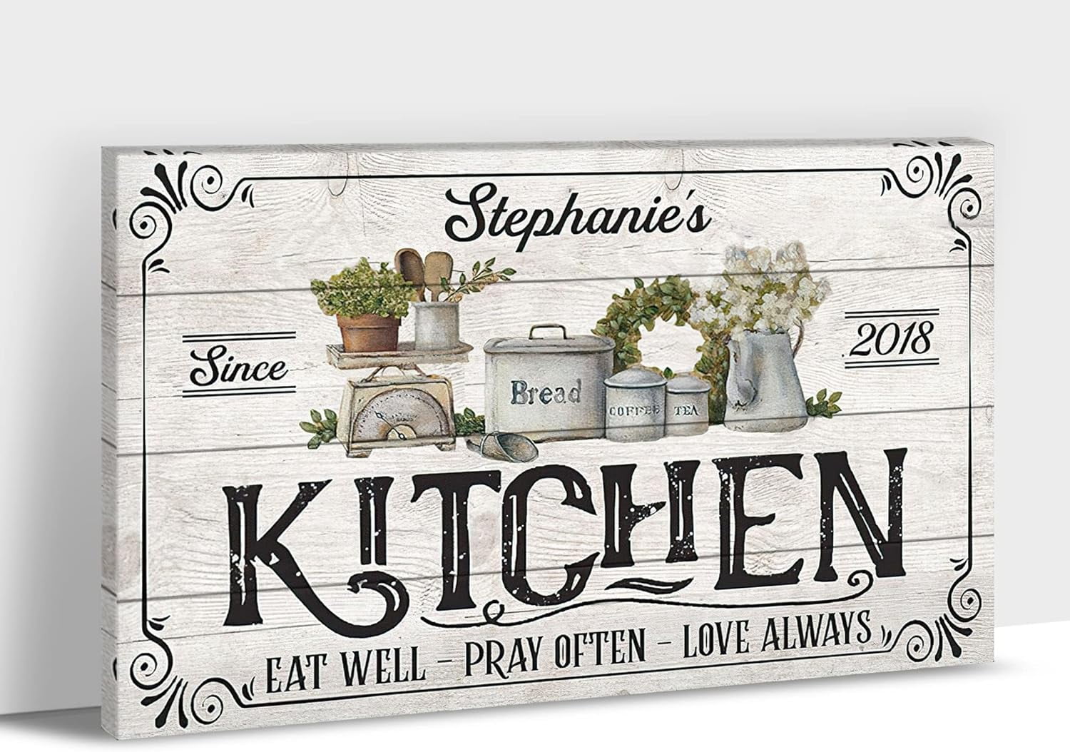 Rustic Kitchen Wall Art - Kitchen Tableware Pictures for Farmhouse Dining Room Wall Decor ...