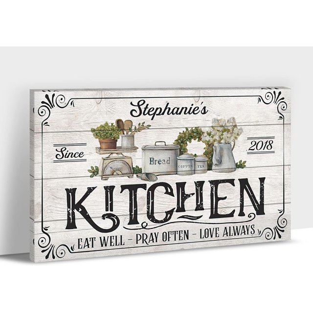 Rustic Kitchen Wall Art - Kitchen Tableware Pictures for Farmhouse Dining Room Wall Decor ...