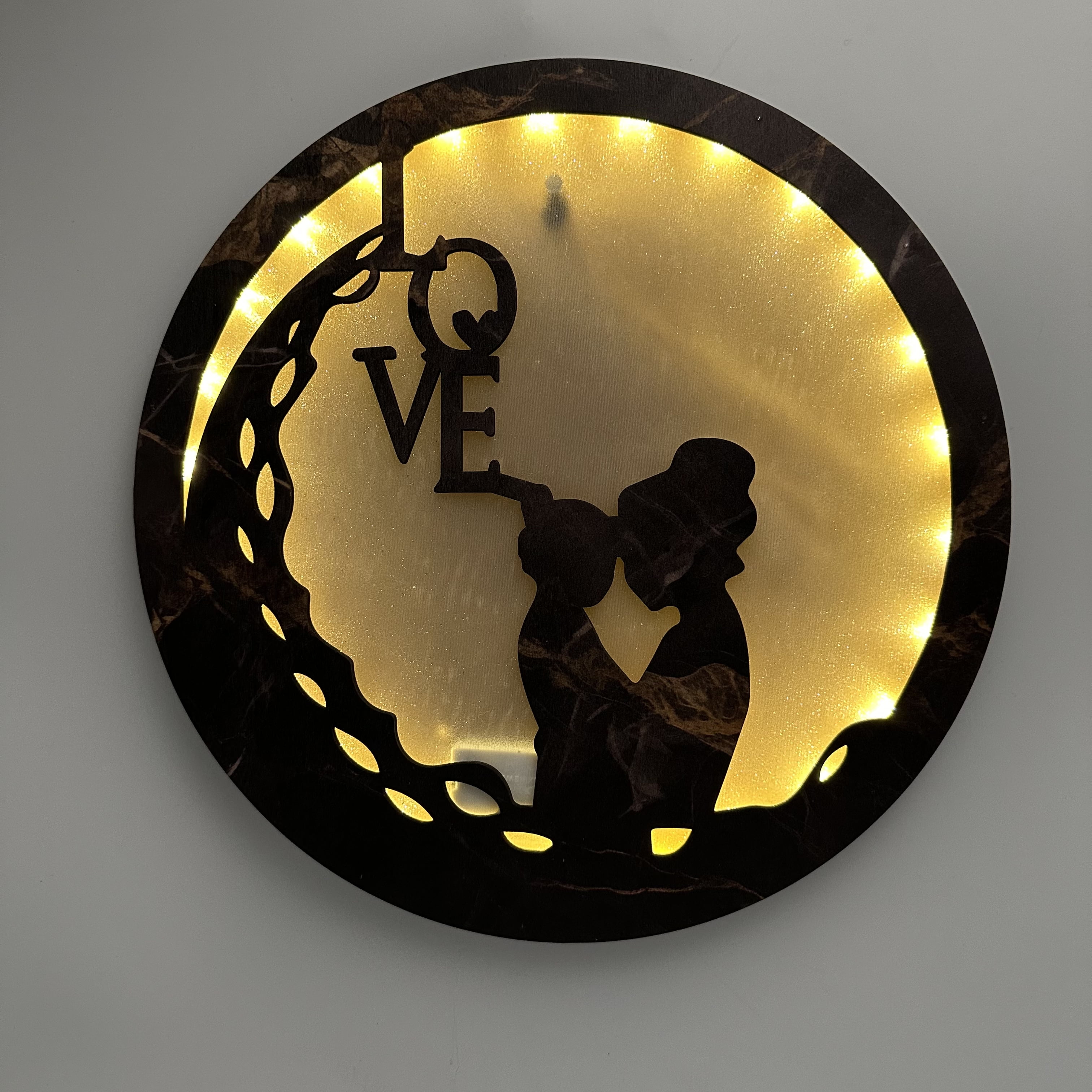 Rustic LED Wooden Moon love Hanging Sign - Festive Lighting, Moon love ...