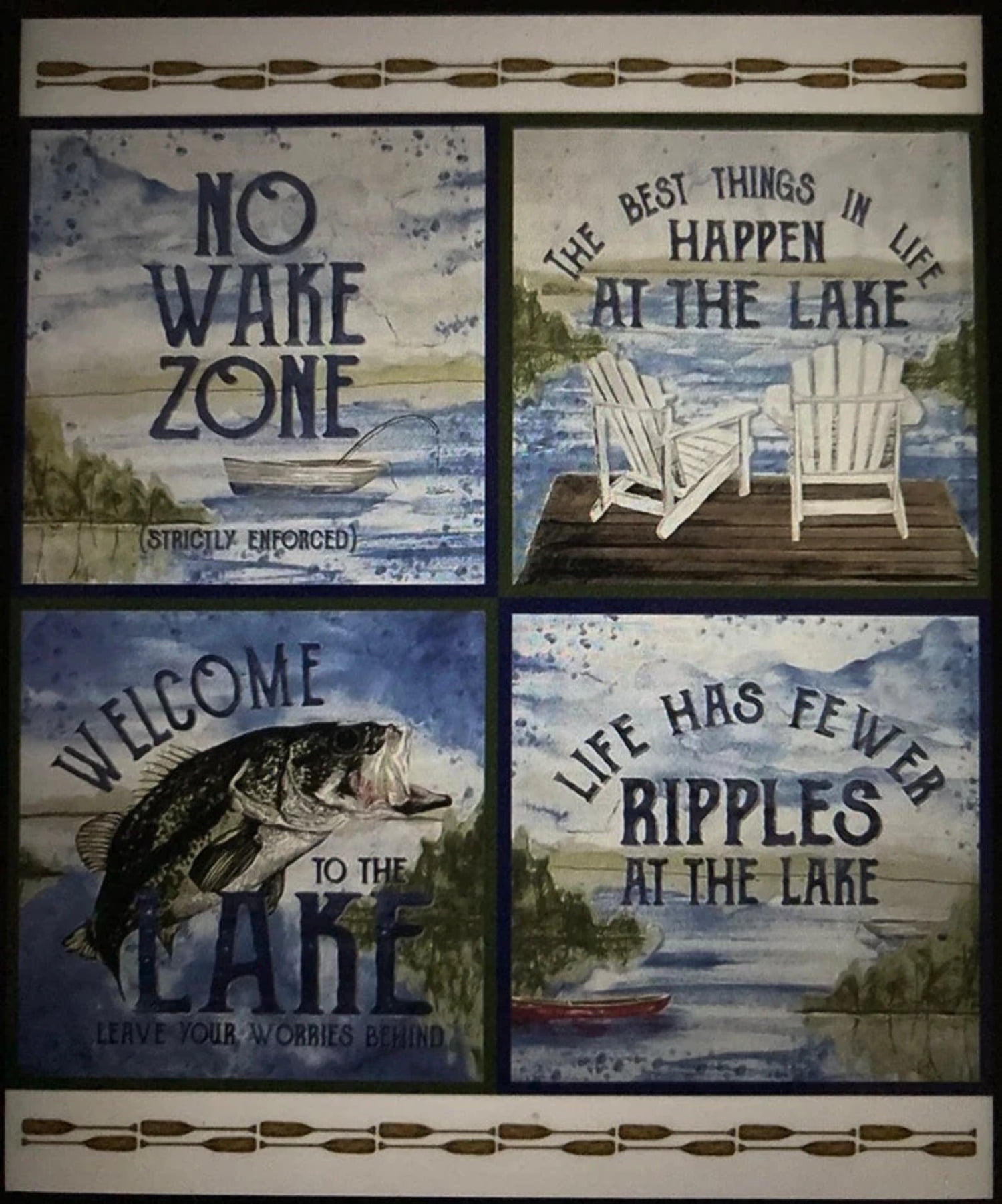 Rustic Lake Cabin Cotton Pillow Panel Fabric - Walmart.com