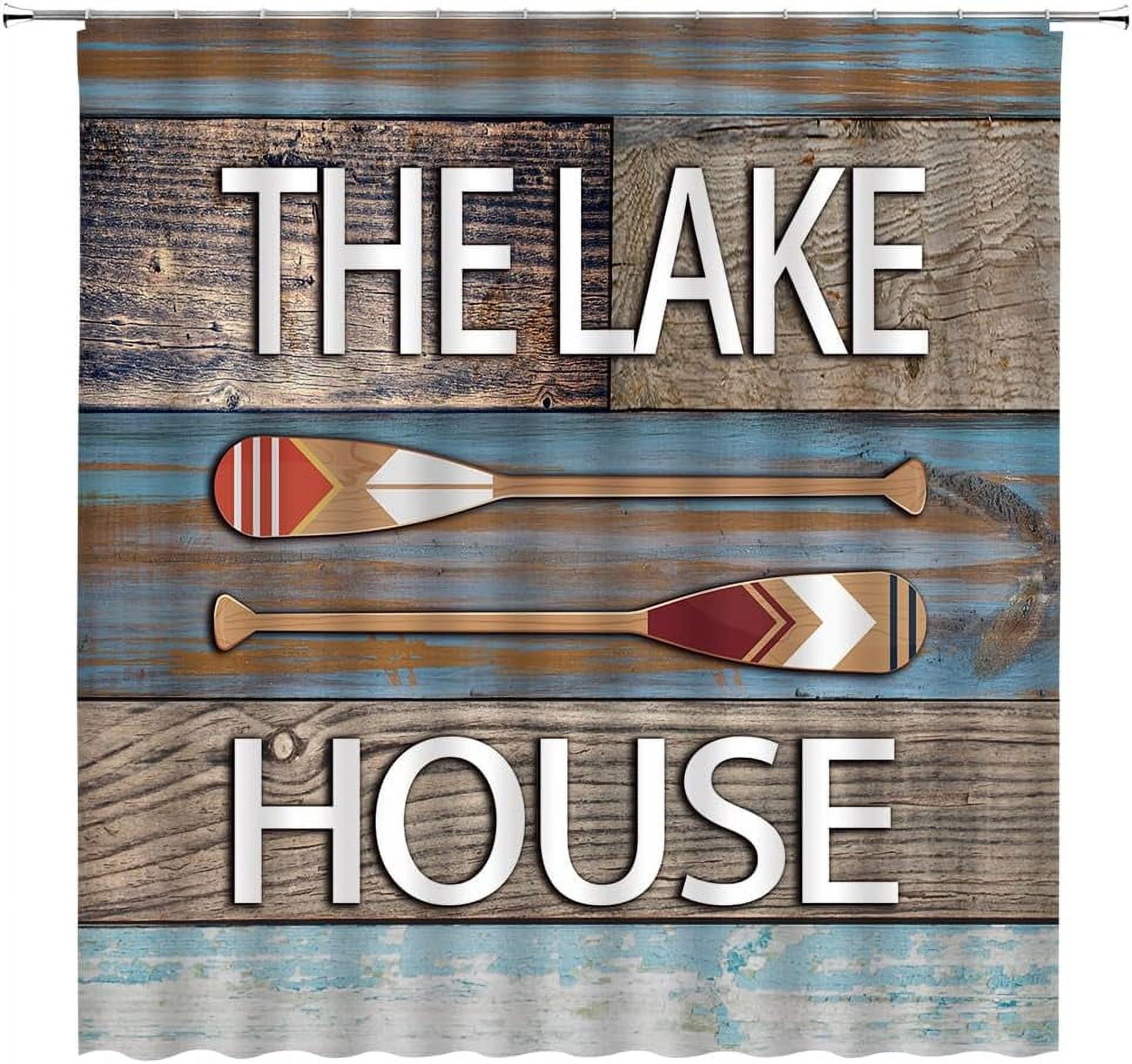 Rustic Lake Cabin Shower Curtain Relax Inspirational Quotes Motivation ...