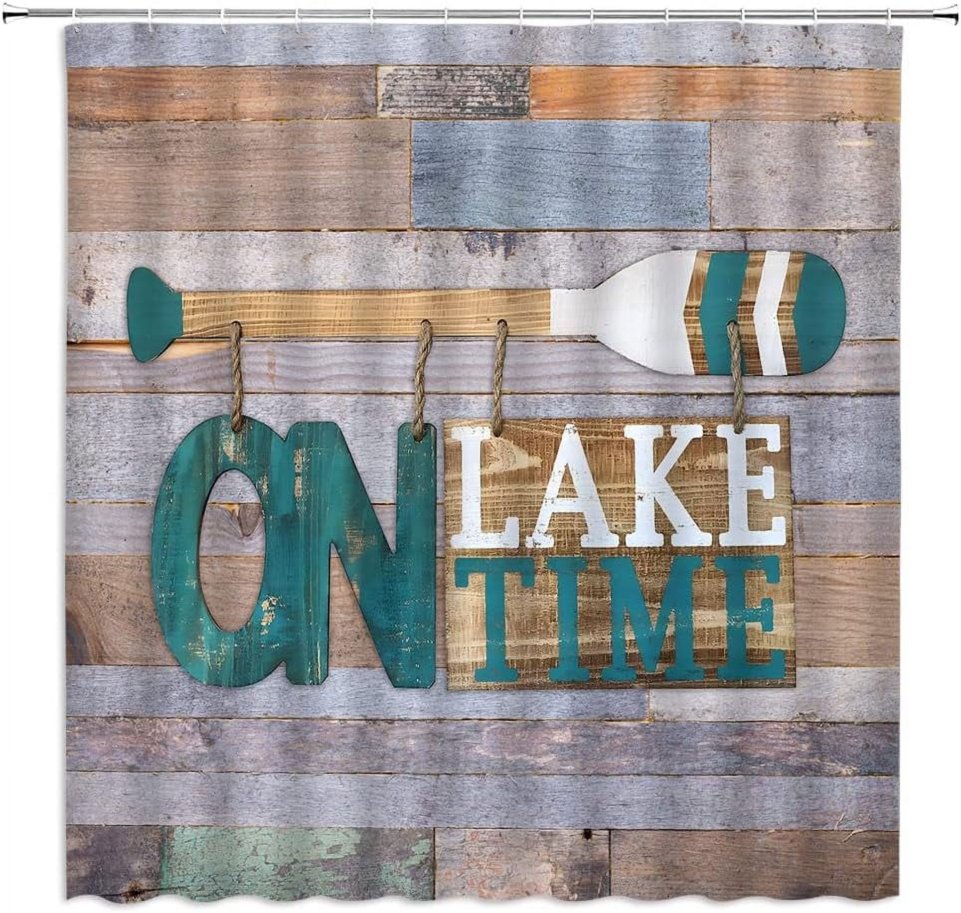 Rustic Lake Cabin Shower Curtain Relax Inspirational Quotes Motivation ...