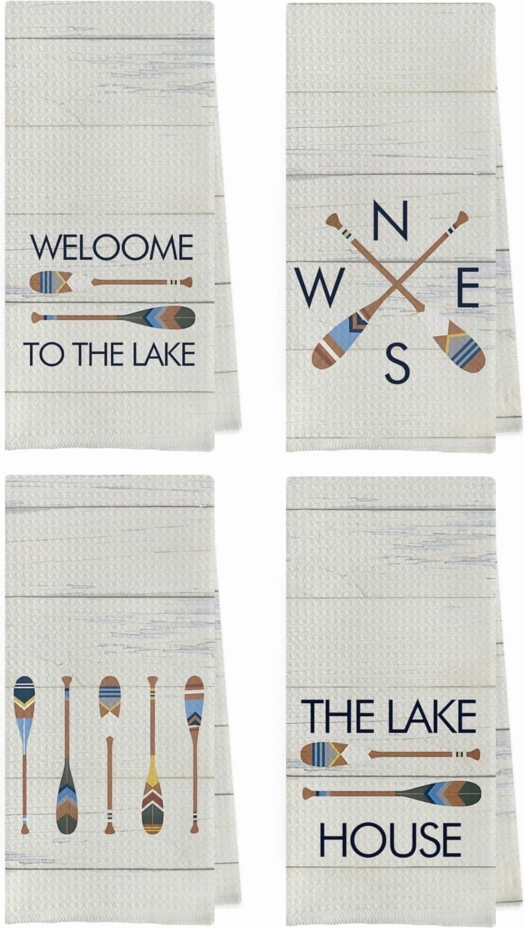 Rustic Lake Kitchen Towels Set - Lake Dish Towels for Kitchen, Lake ...