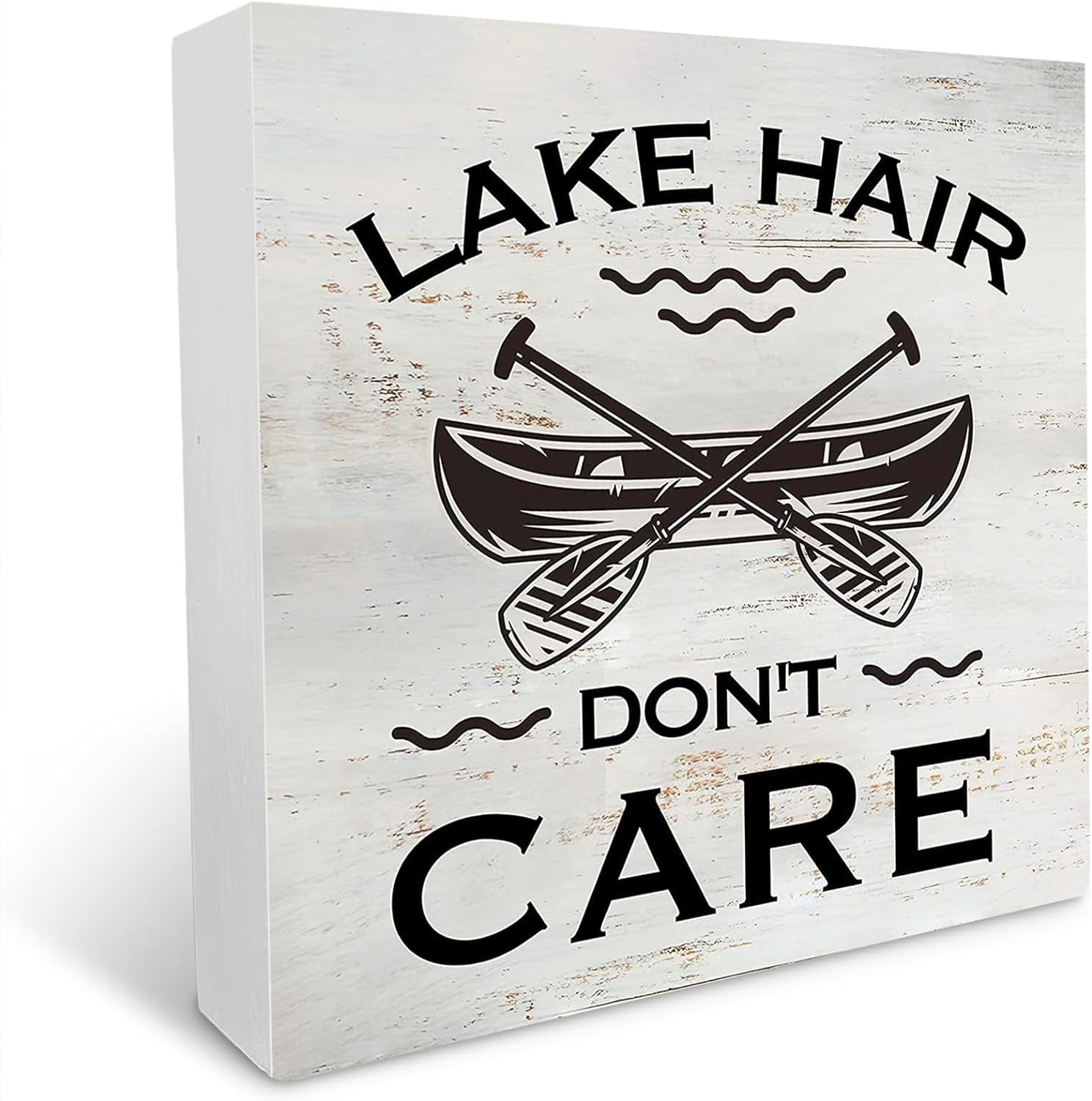 Rustic Lake Sign Lake Hair Don't Care Wood Box Sign Rustic Wooden Box ...