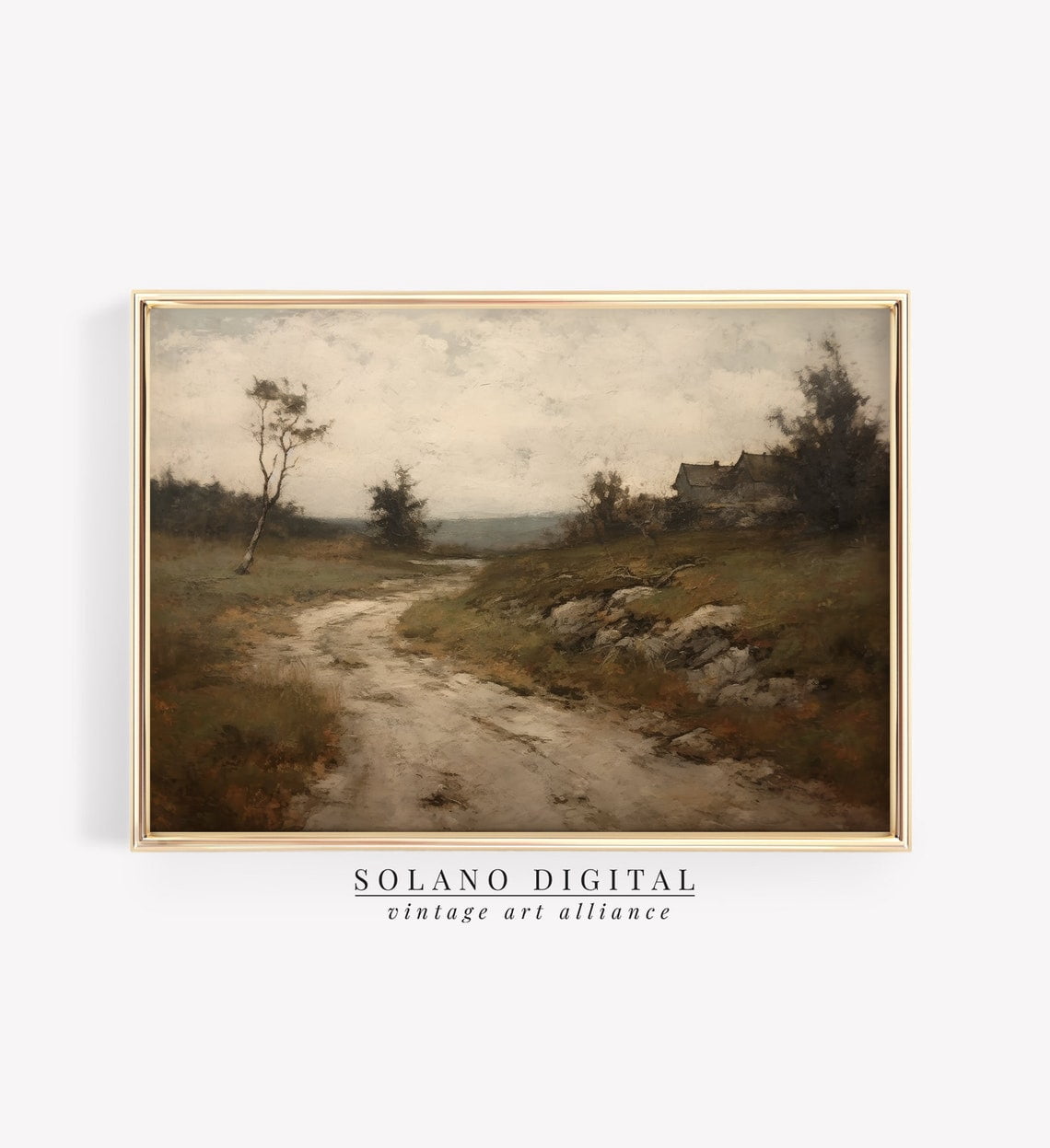 Rustic Landscape Country Farmhouse Painting, Warm Tone Print, Solanos ...