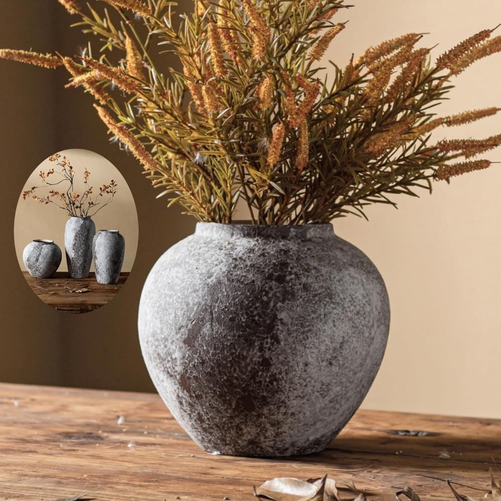 Rustic Large Ceramic Vase, Terracotta Pottery Tall Decorative Vases ...