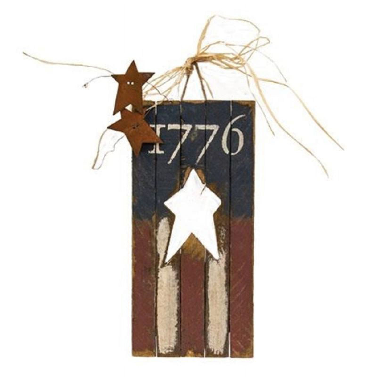 Rustic Lath Vertical 1776 Hanging Flag w/Star Cutout - Walmart.com