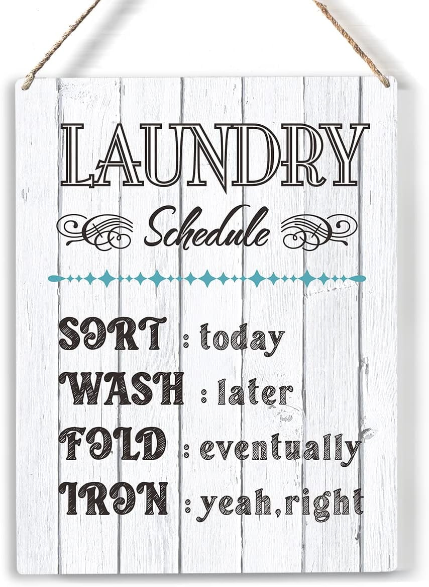 Rustic Laundry Schedule Wood Sign the Laundry Rules Wooden Signs Rustic ...