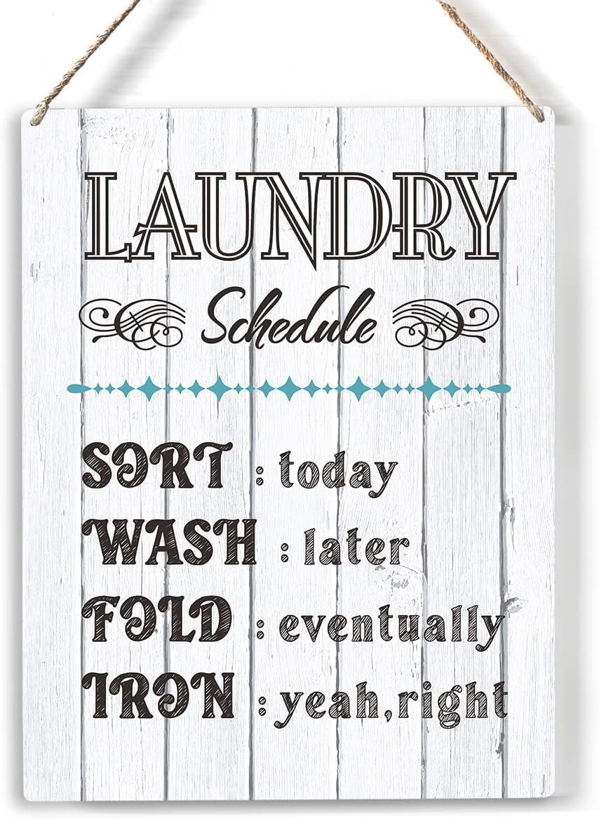 Rustic Laundry Schedule Wood Sign The Laundry Rules Wooden Signs Rustic ...