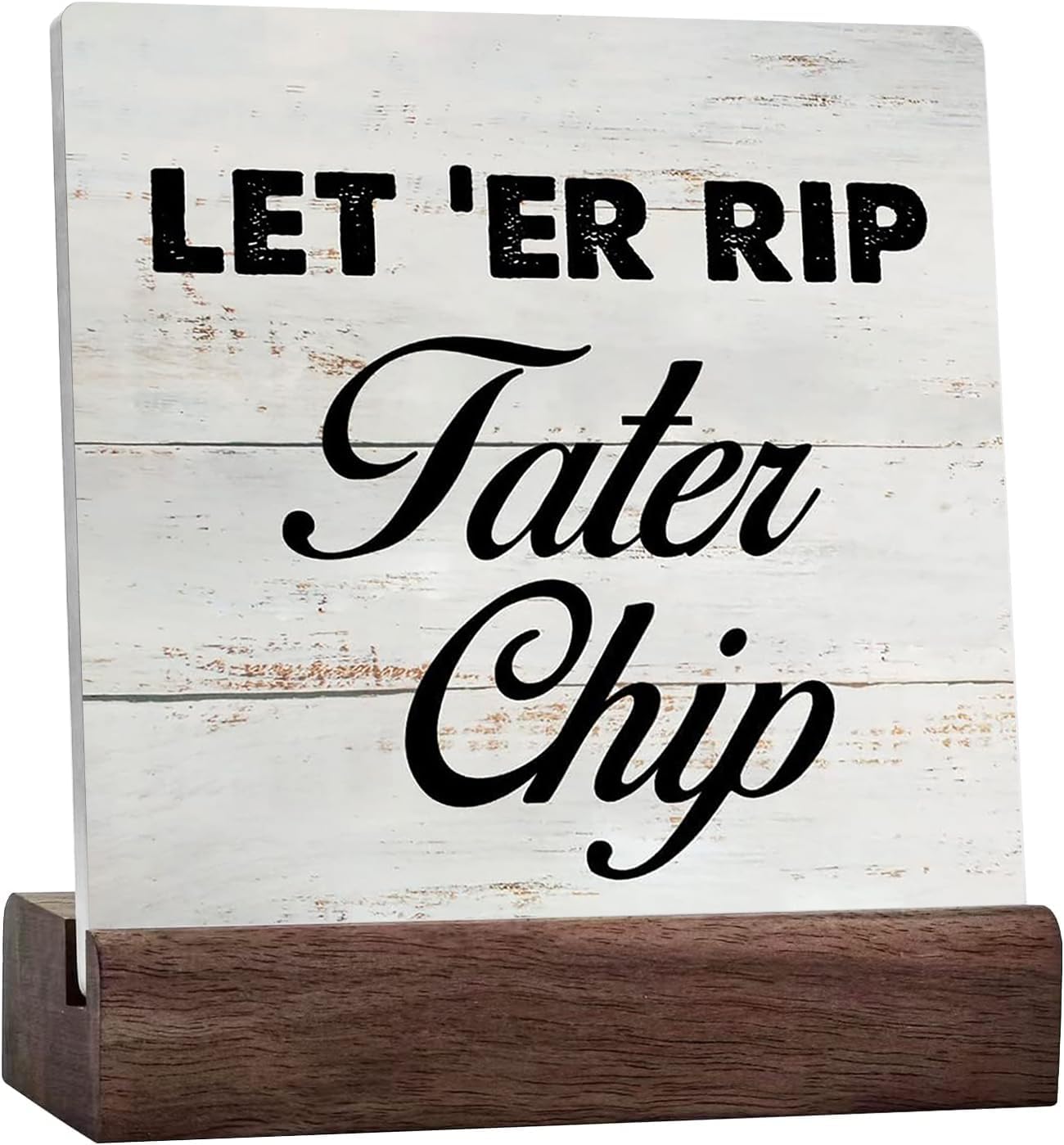 Rustic Let 'Er Rip Ceramic Table Sign Humor Bathroom Wooden Box Sign ...
