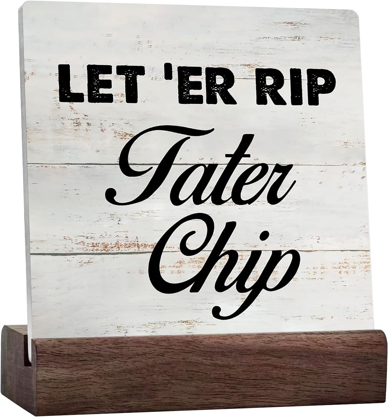 Rustic Let 'Er Rip Sign Humor Bathroom Ceramic Table Sign Farmhouse ...