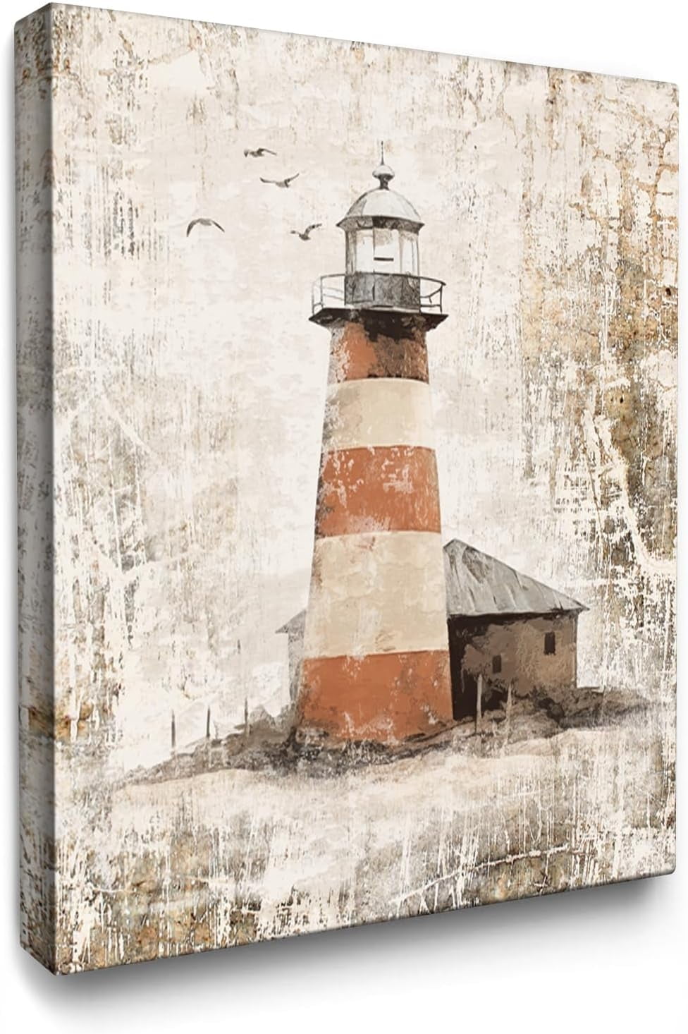 Rustic Lighthouse Wall Art Canvas Lighthouse Abstract Painting Wall ...