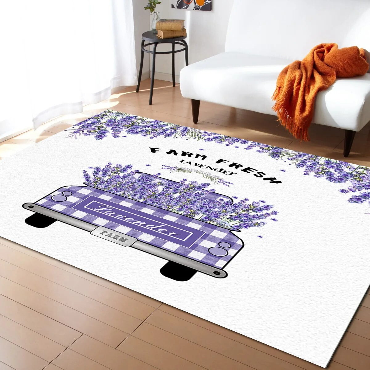 Rustic Lilac Flower Purple Lavender Plant Carpets for Bedroom Living ...