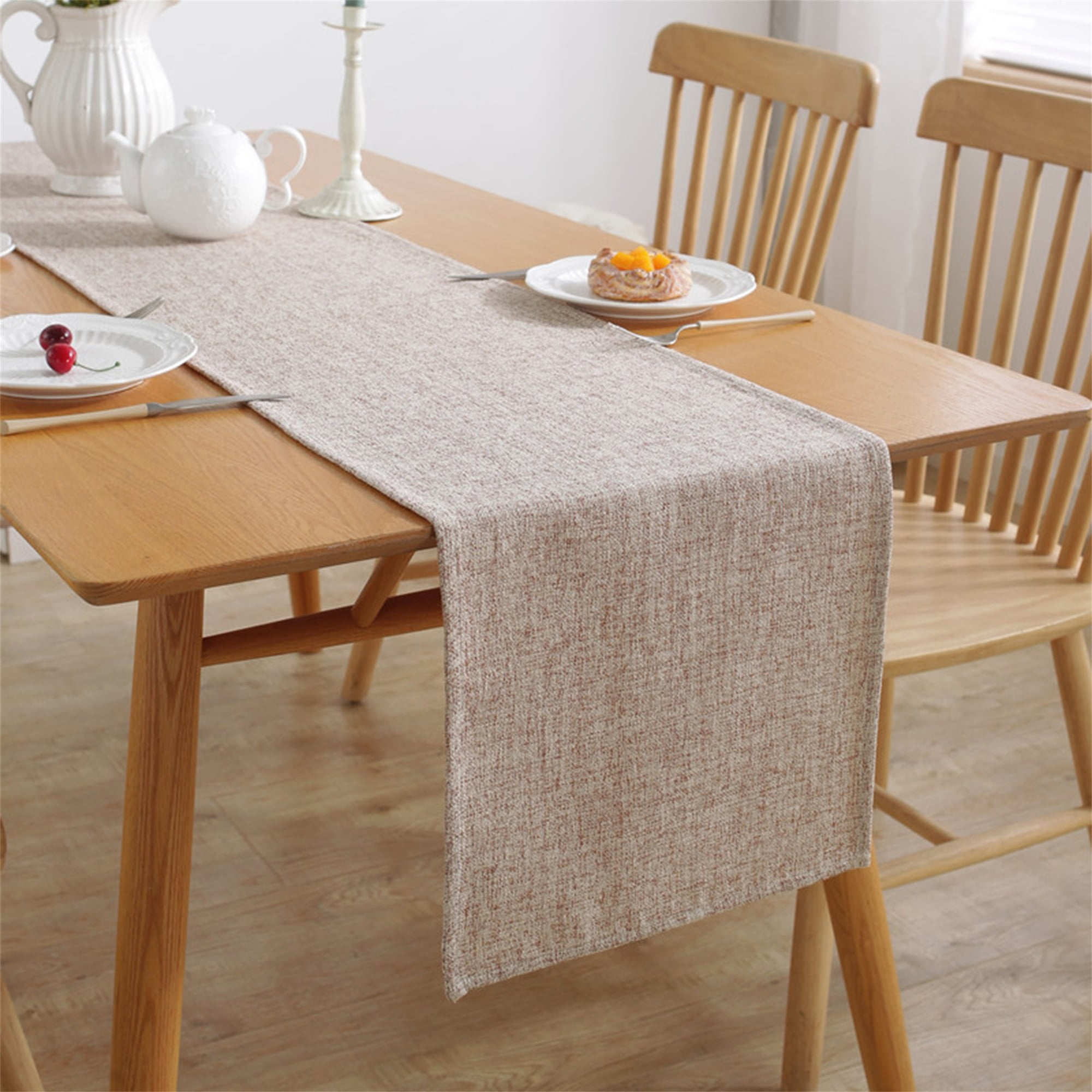 Rustic Linen Table Runner 2 Side for Family Dinners Gatherings, Indoor ...