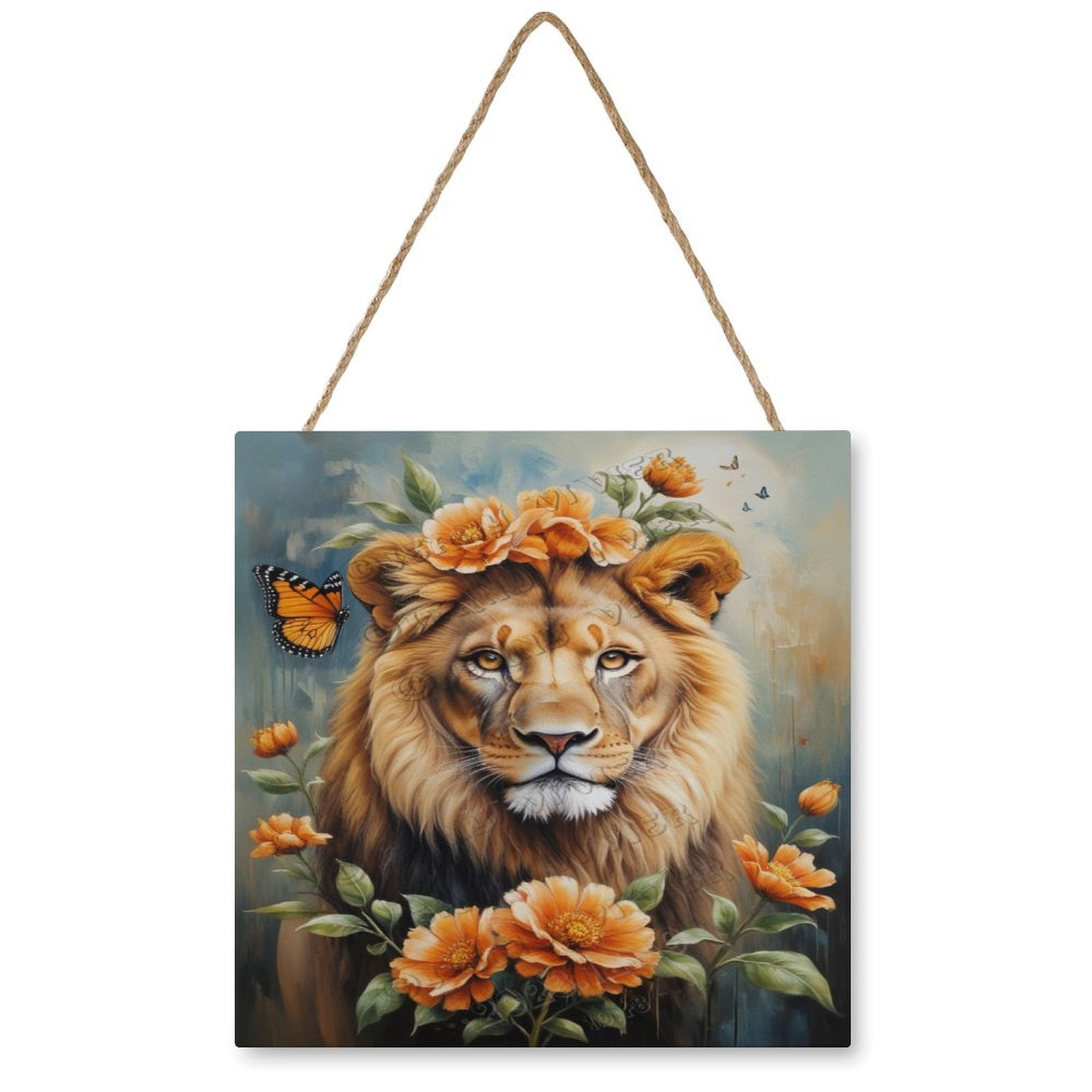 Rustic Lion Wooden Hanging Sign - Decorative Wall Art for Kitchens and ...