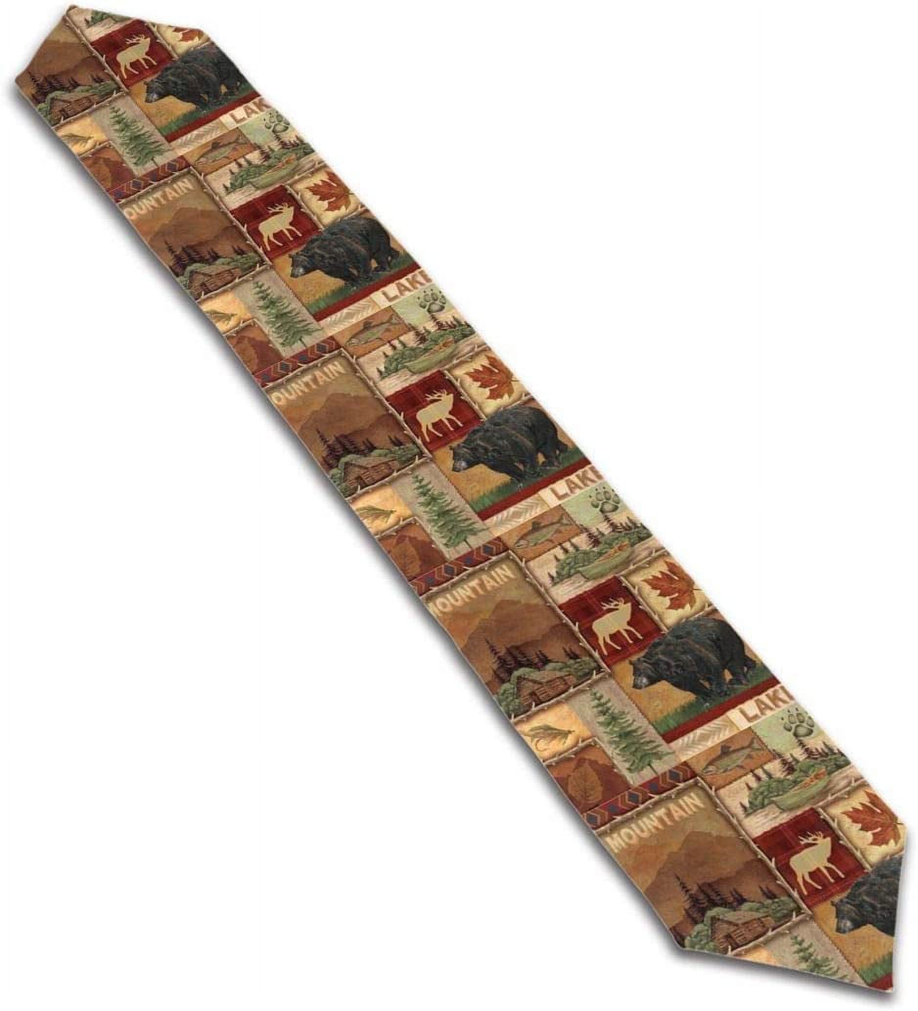 Rustic Lodge Bear Moose Mountain Lake Long Table Runner | 13x70 Inch ...