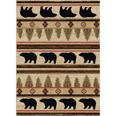 Rug Empire American Destination Mount Le Conte Pine Cone Lodge Rustic ...