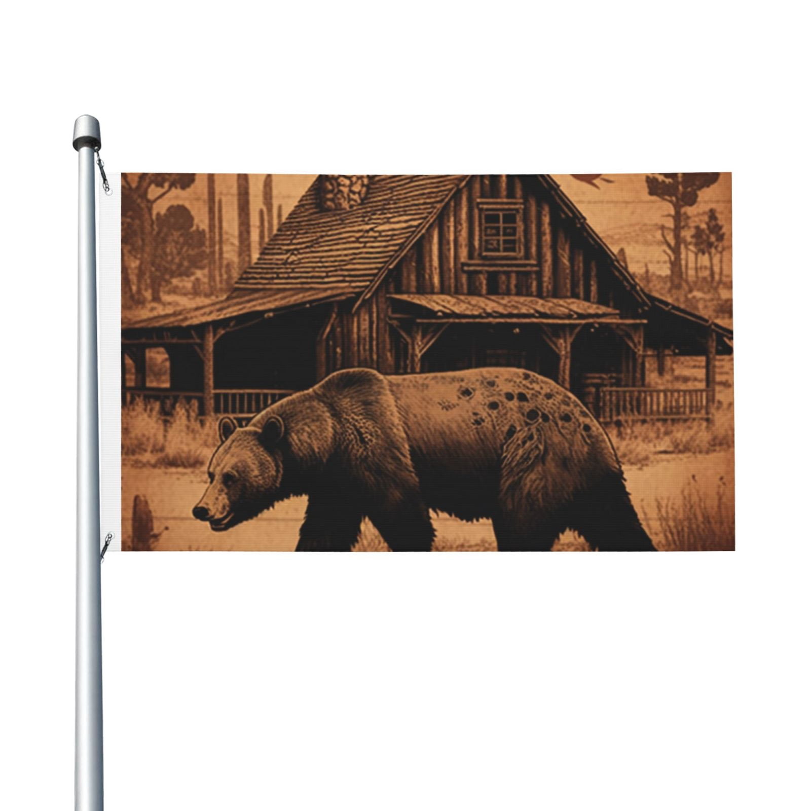 Rustic Lodge Cabin Bear Southwestern Vintage Flag 3X5 Ft Garden Yard ...