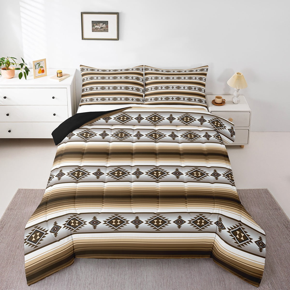 Rustic Lodge Cabin Comforter Set Western Boho Bedding Sets Bohemian ...