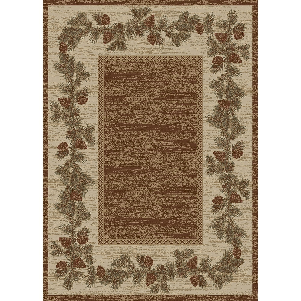Rug Empire Mayberry Hearthside Mountain View Pine Cone Lodge Area Rug 3 ...