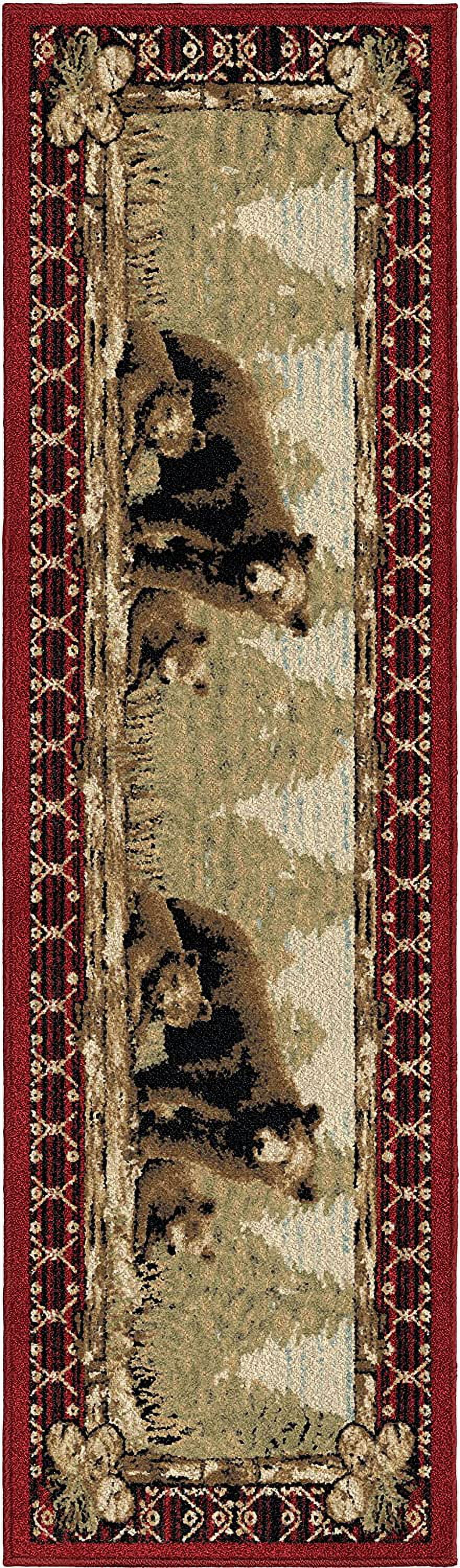 Rustic Lodge Grizzly Bear Cubs Area Rug, 91" L x 26" H - Walmart.com