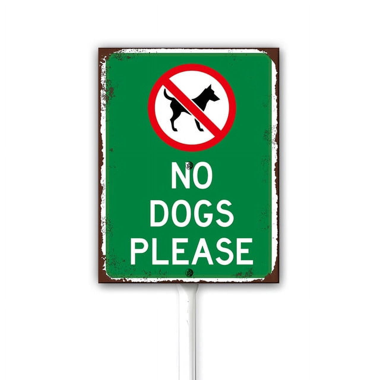 Rustic Look Style No Dogs Sign for Yard With Stake Rustproof Metal Yard ...