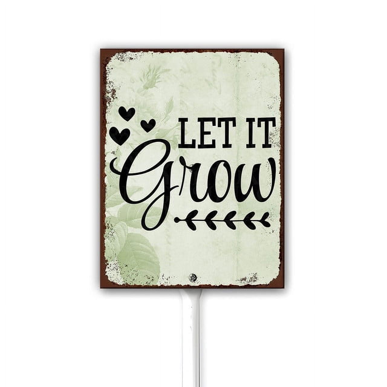 Rustic Look Style Let it Grow Metal Yard Signs Garden Accessories Funny ...