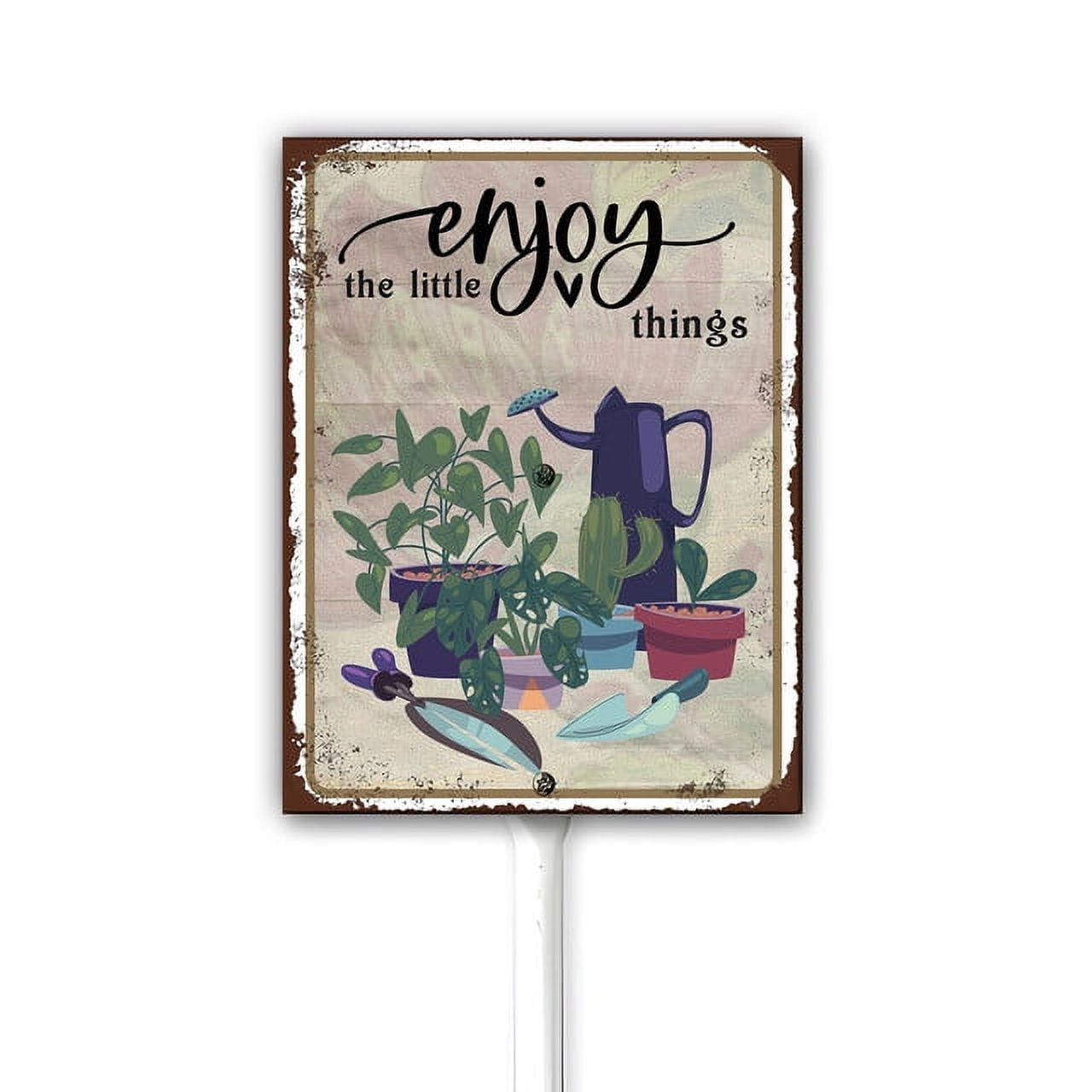 Rustic Look Style Metal Yard Signs Enjoy The Little Things Funny Retro ...