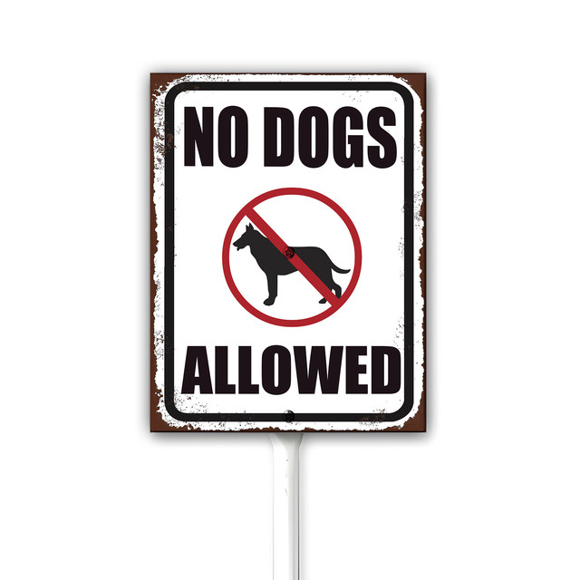 Rustic Look Style No Dog Allowed Sign Funny Dog Yard Sign With Stake ...