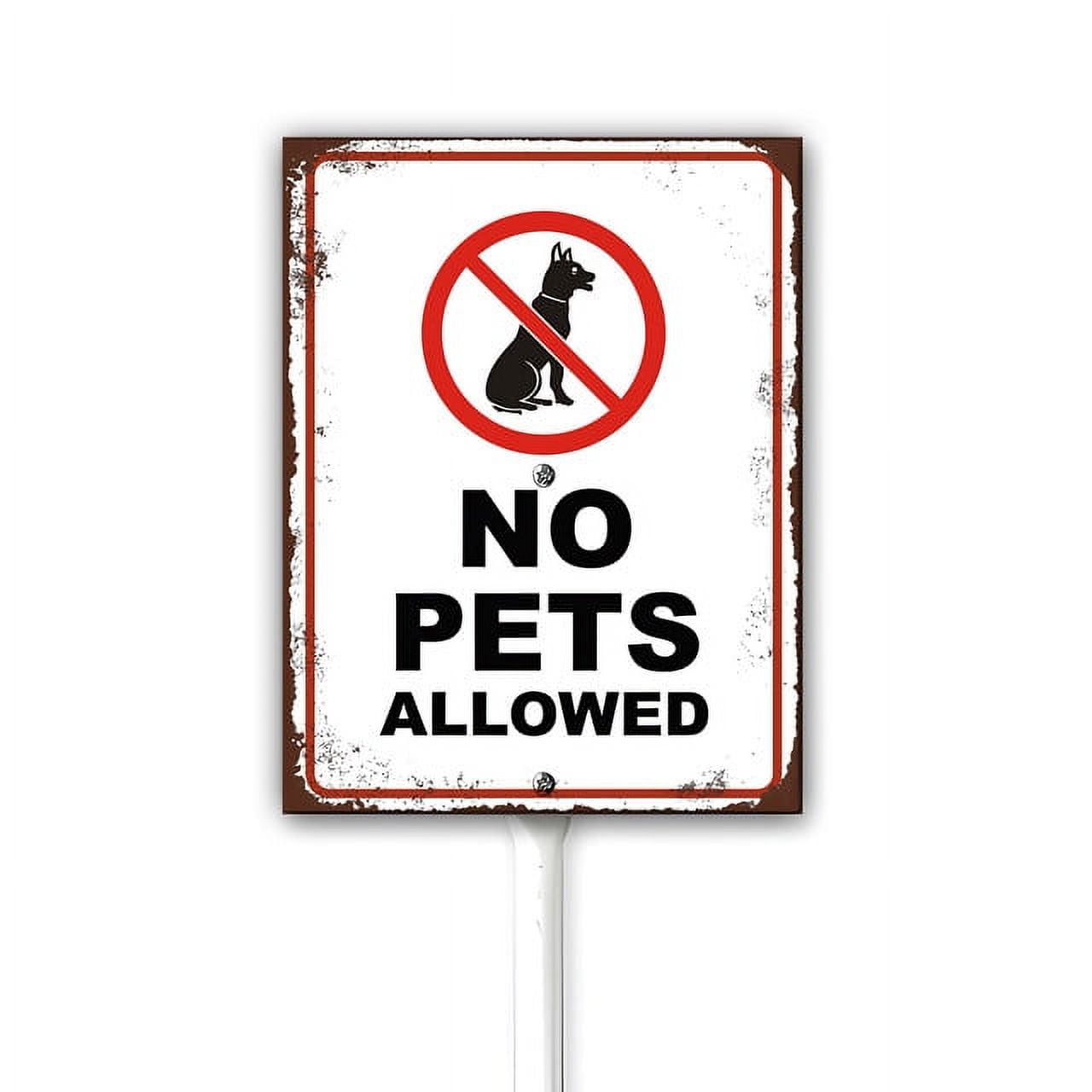 Rustic Look Style No Dogs Sign for Yard With Stake No Pets Allowed Sign ...