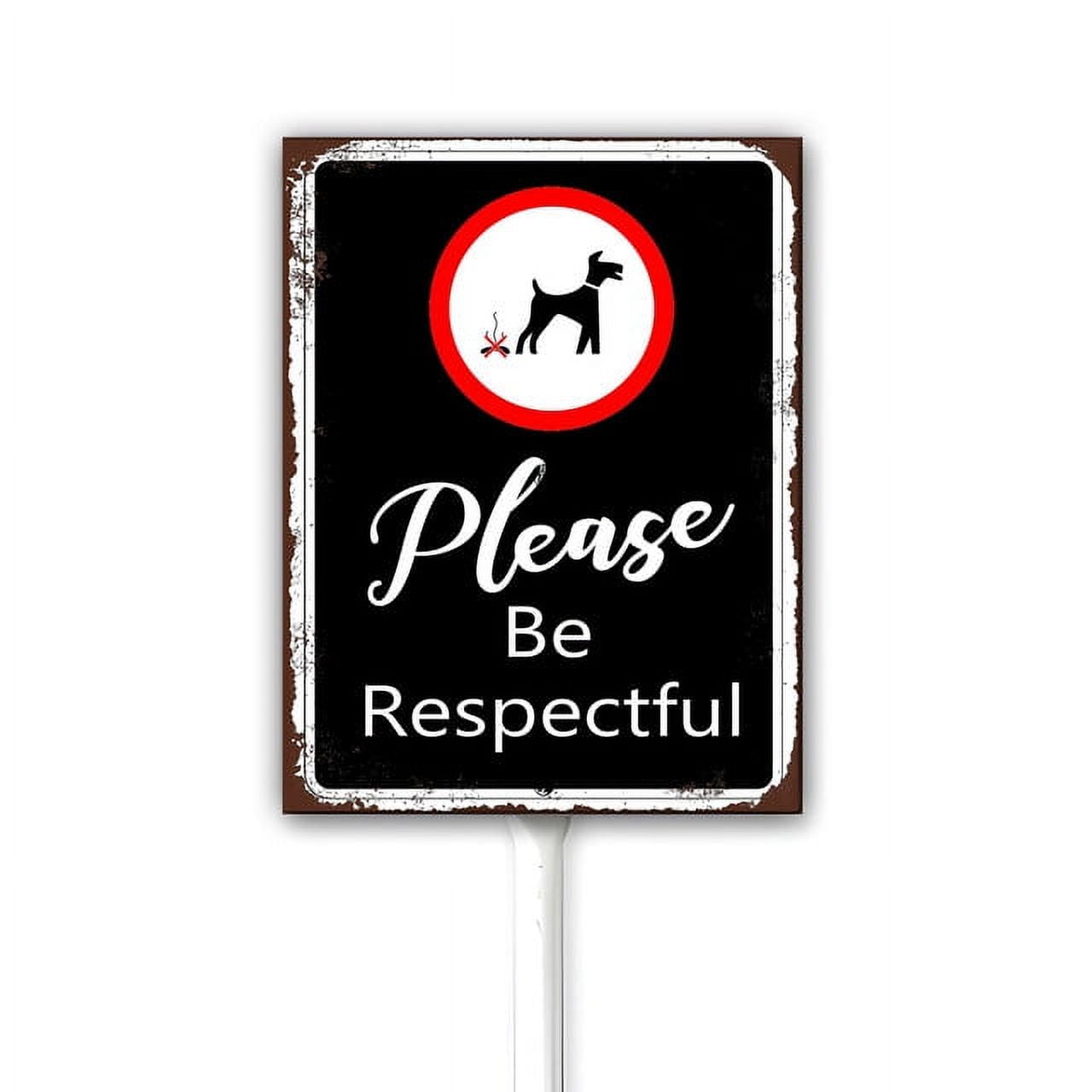 Rustic Look Style No Dogs Sign for Yard With Stake Please Be Respectful ...