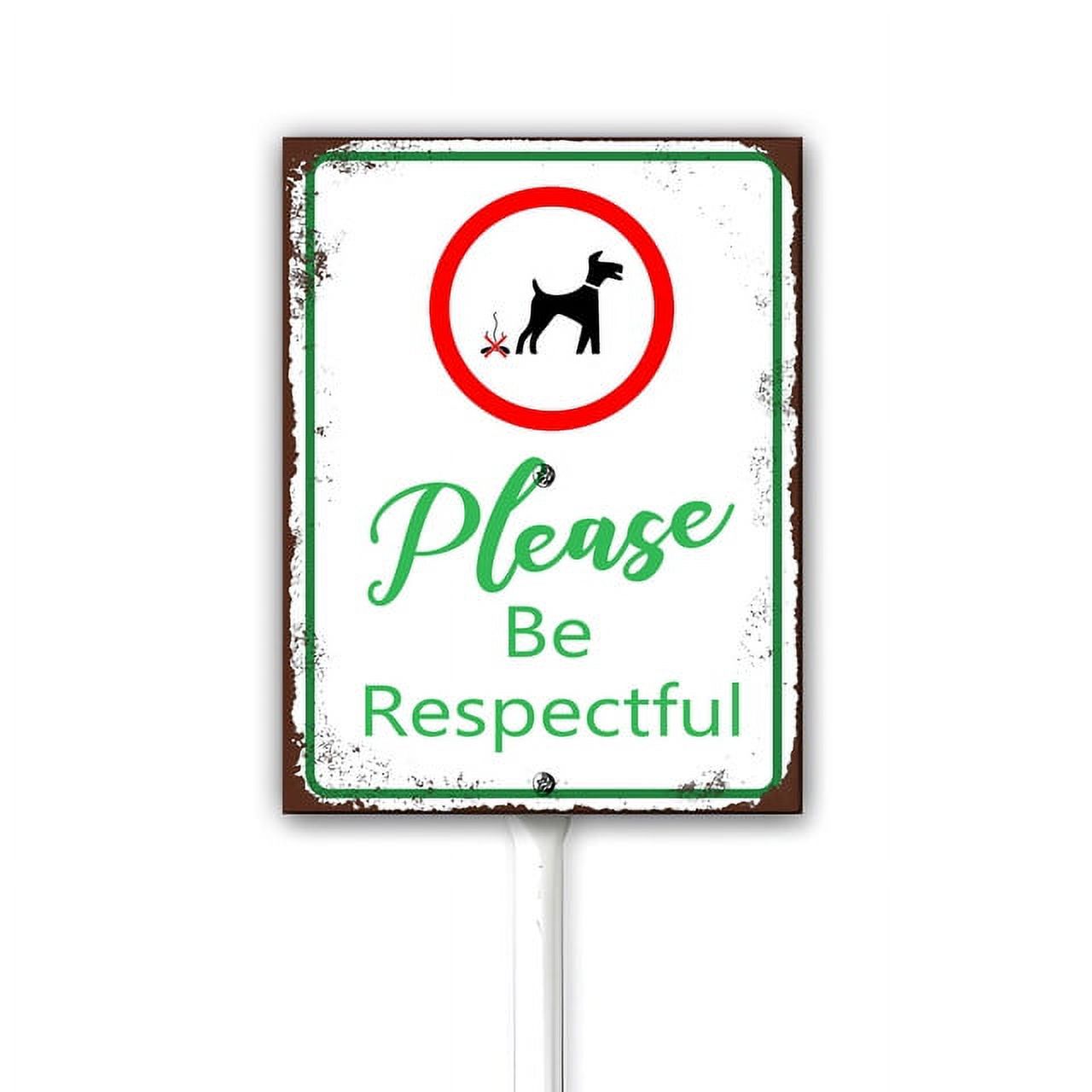 Rustic Look Style No Dogs Sign for Yard With Stake Please Be Respectful ...