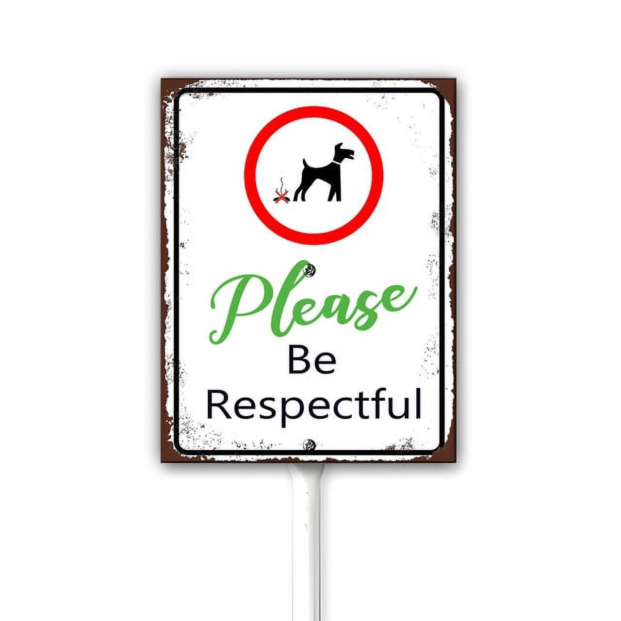 Rustic Look Style No Dogs Sign for Yard With Stake Please Be Respectful ...