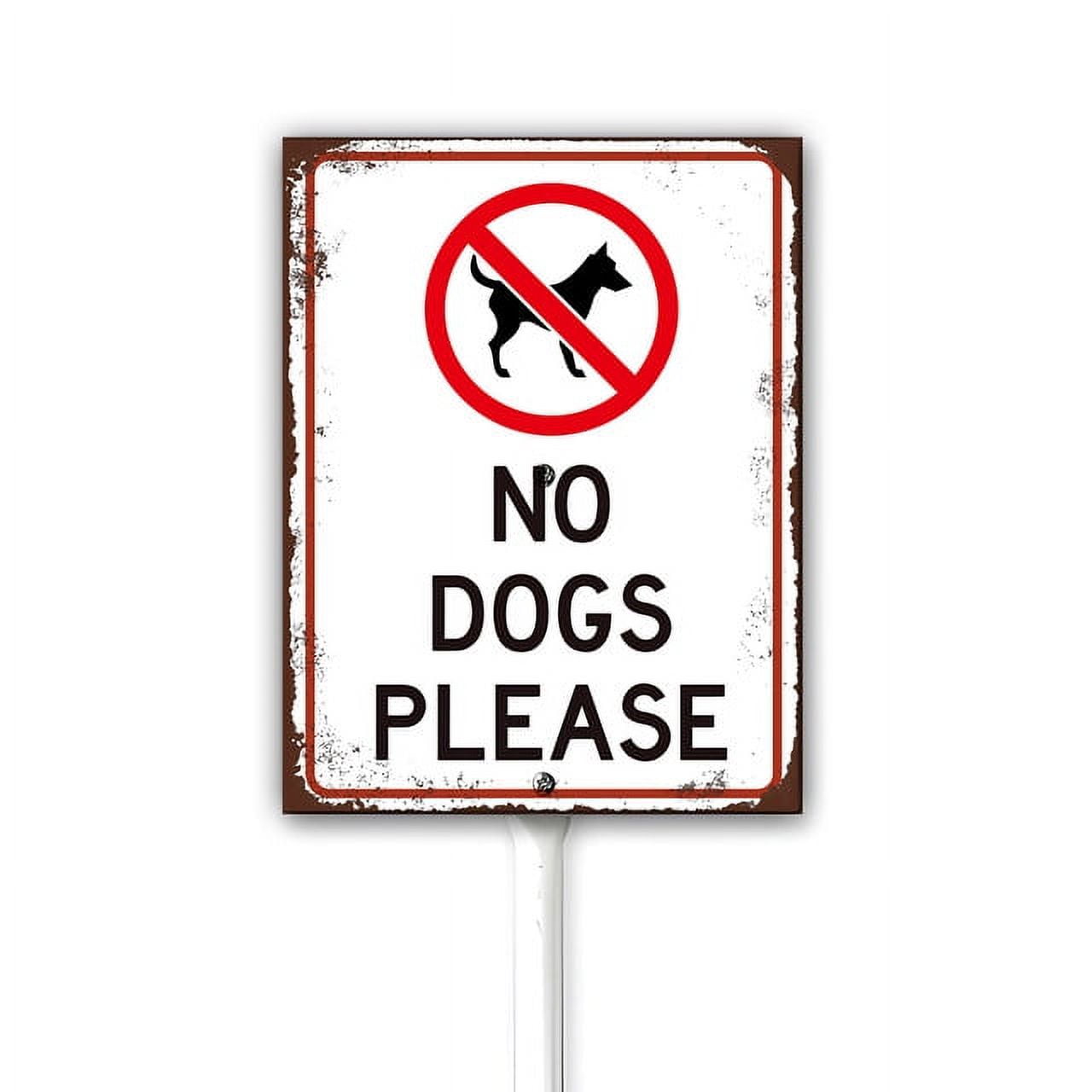 Rustic Look Style No Dogs Sign for Yard With Stake Rustproof Metal Yard ...