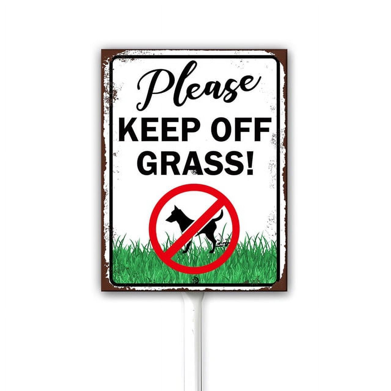 Rustic Look Style No Dogs Sign for Yard With Stand Please Keep Off ...