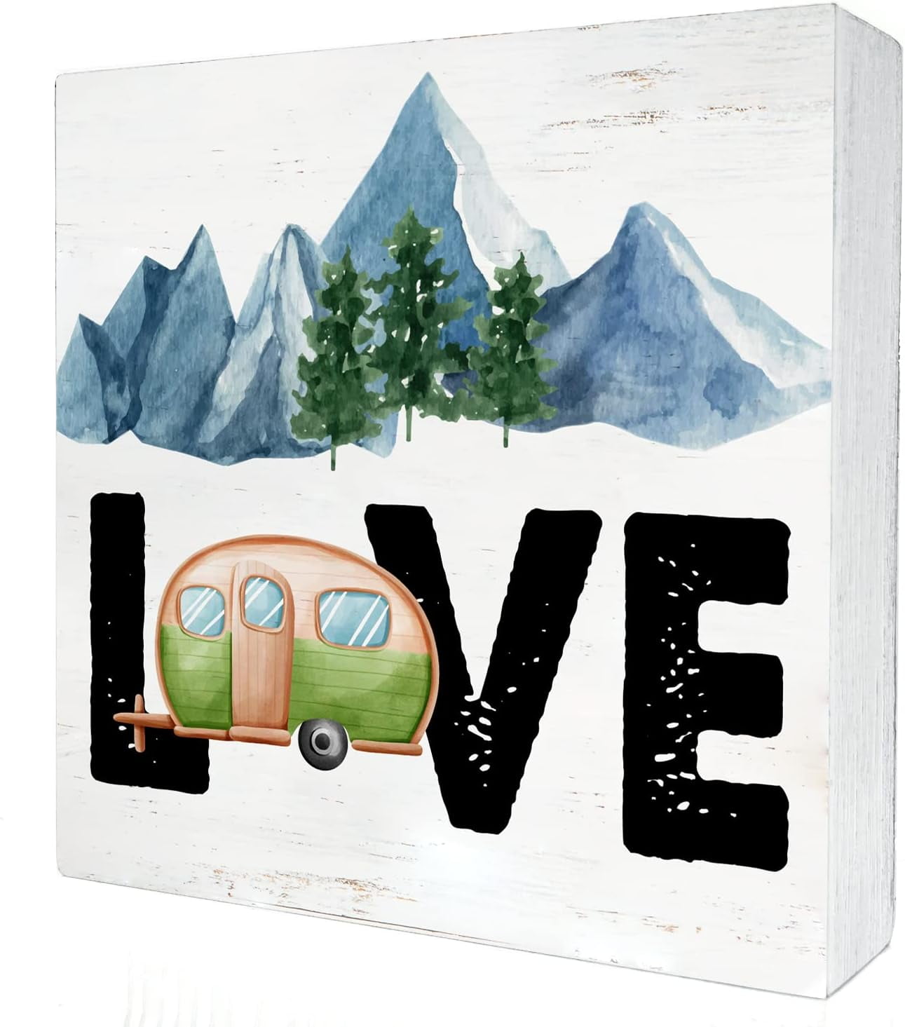 Rustic Love Camping Wood Box Sign Home Decor RV Camper Wooden Box Sign ...