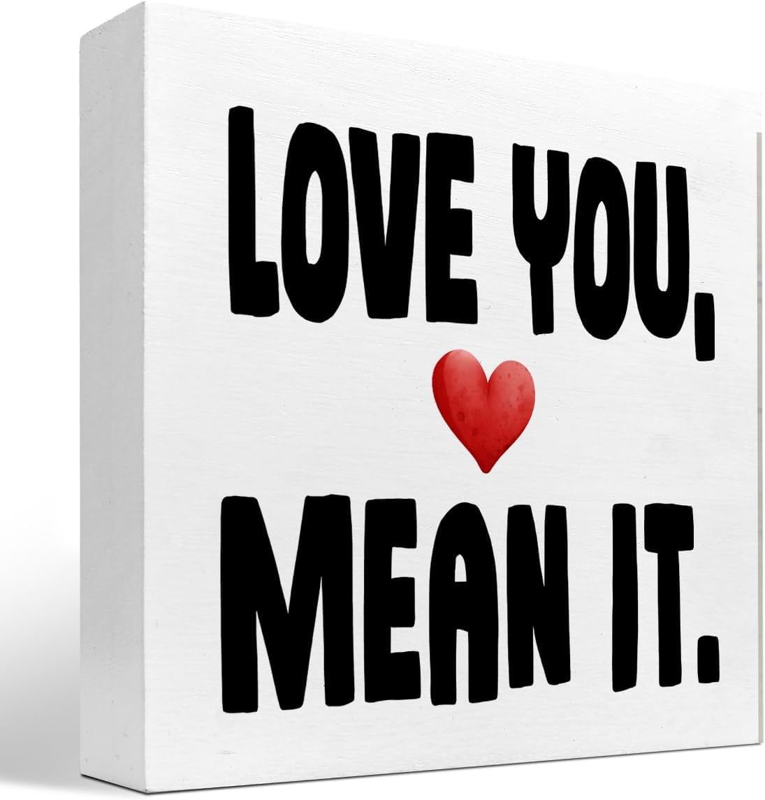 Rustic Love You Mean It Wood Box Sign Desk Decor, Love Quote Wooden ...