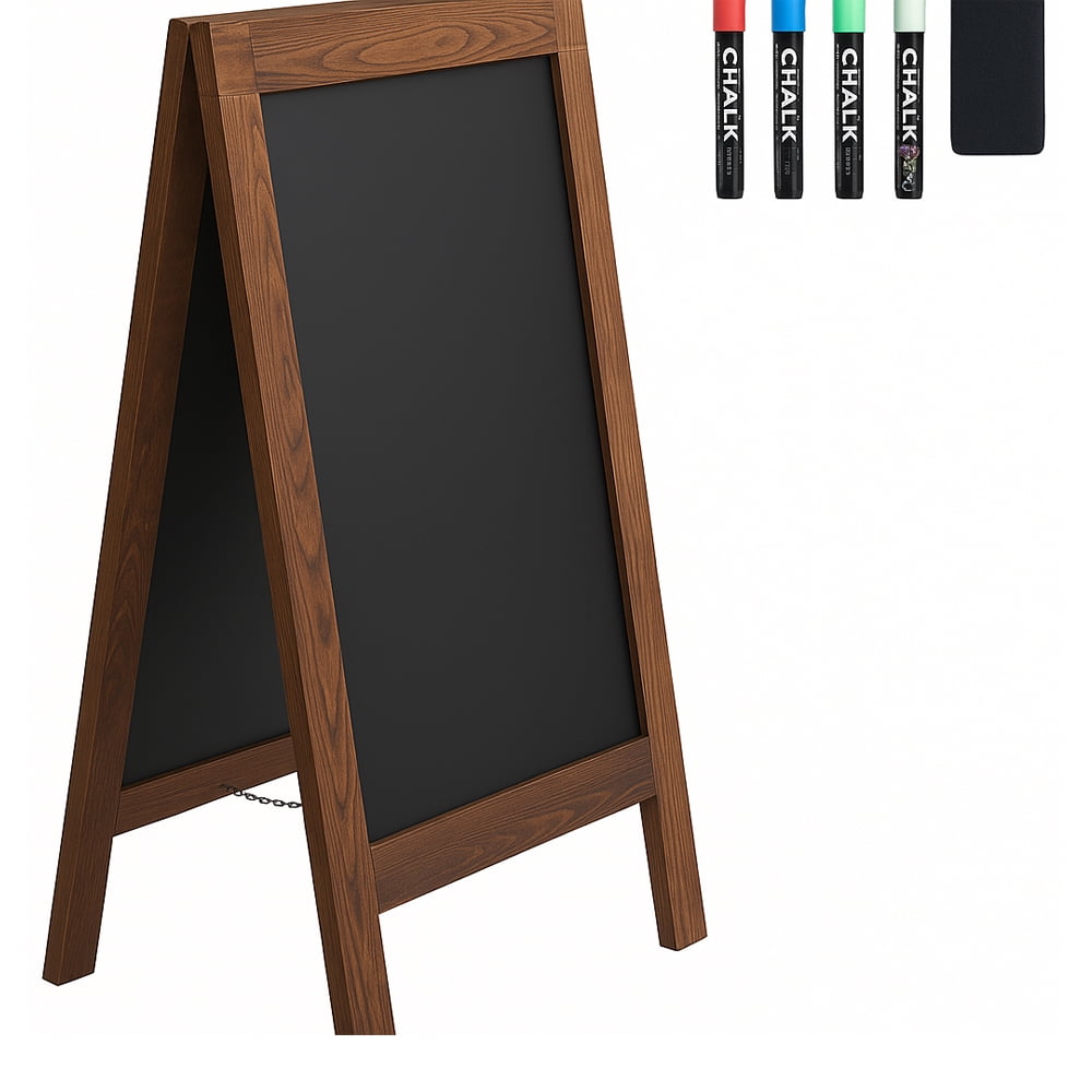 Rustic Magnetic A-Frame Chalkboard Sign, Double-Sided, Non-Porous ...