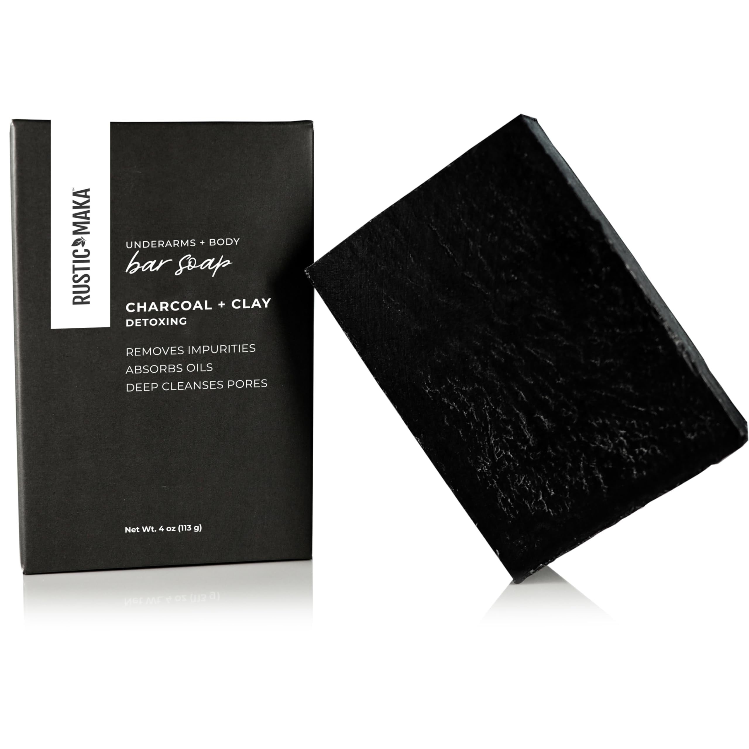 Rustic Maka Deep Cleansing AKF18 Charcoal & Clay Soap Bar - Activated ...