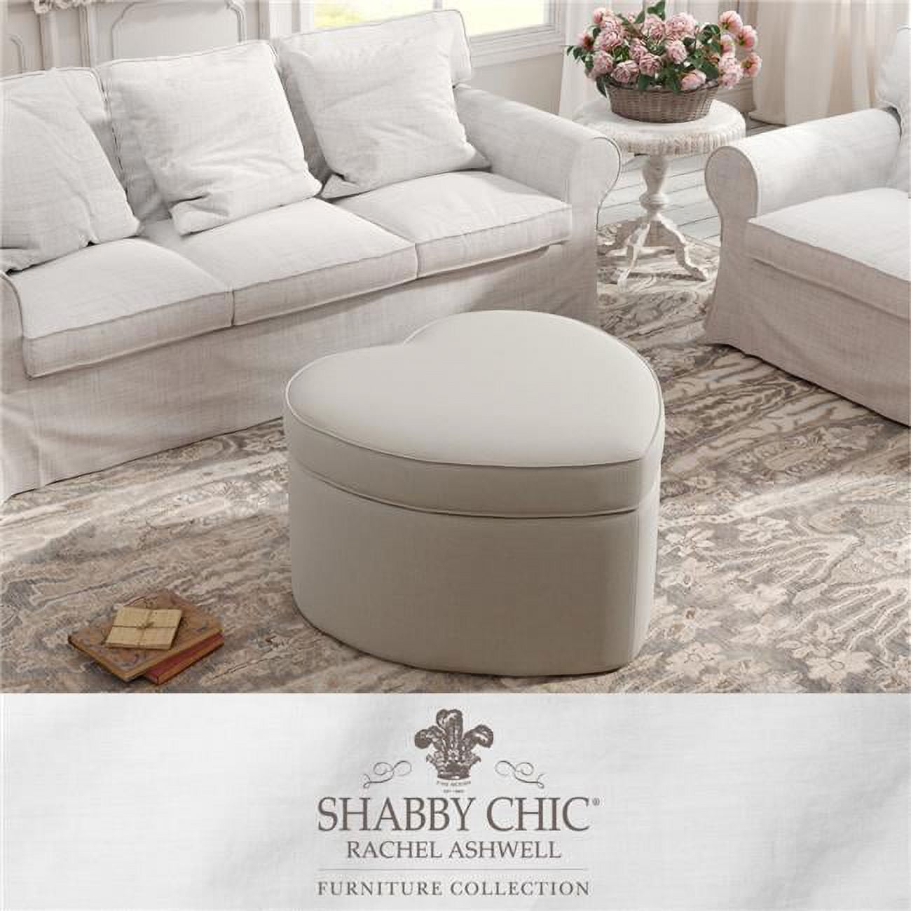 Rigoberto Ottoman Cream White Linen 33L x 32.3W x 19.6H Upholstered ...