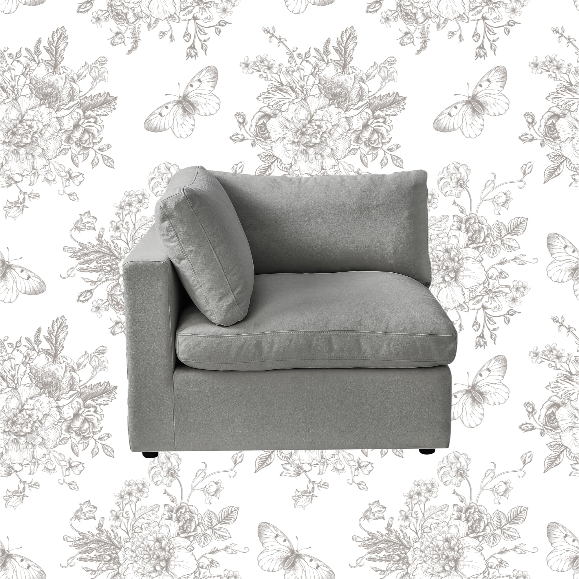 Rustic Manor Saniyah Grey Linen Modular Left Arm Sofa Seat - Walmart.com