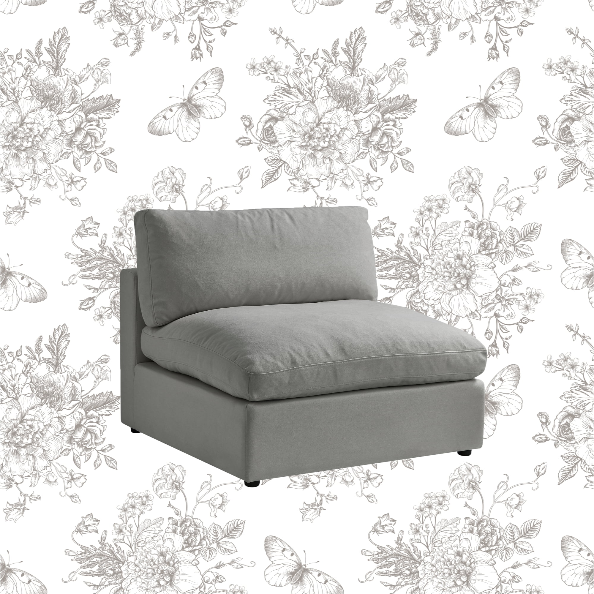 Rustic Manor Saniyah Grey Linen Sofa Seat, Armless - Walmart.com