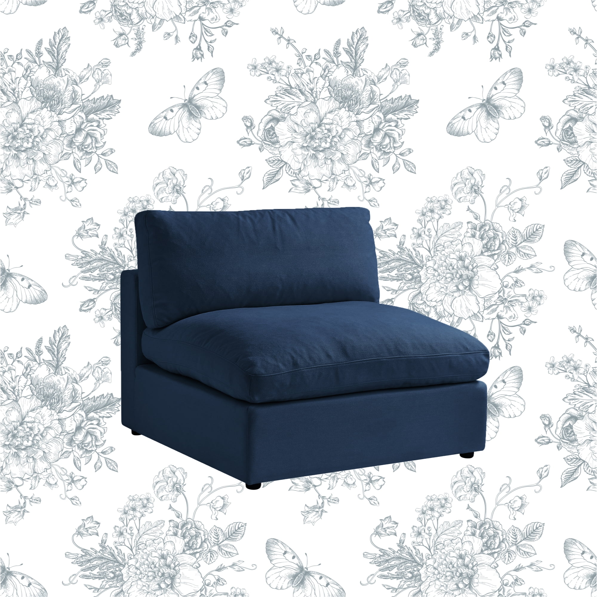 Rustic Manor Saniyah Navy Linen Sofa Seat, Armless - Walmart.com