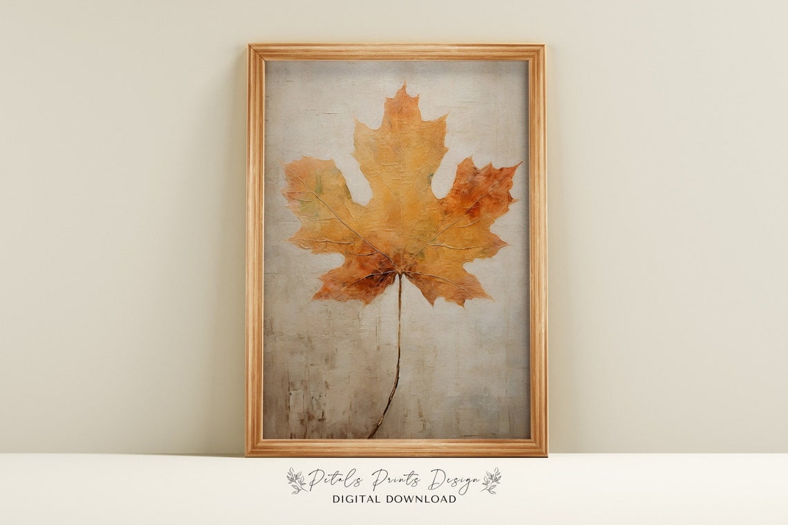 Rustic Maple Leaf Still Life, Vintage Autumn Print Home Decor #1839 ...
