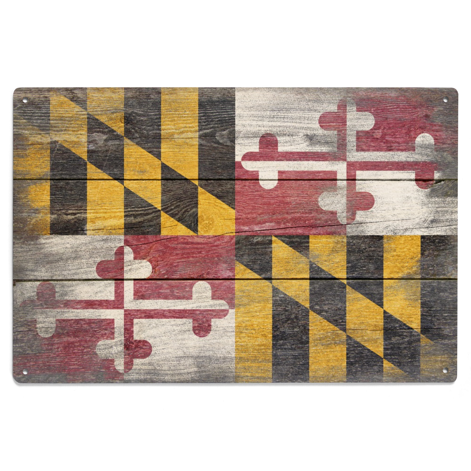 Rustic Maryland State Flag Birch Wood Wall Sign (6x9 Rustic Home Decor ...