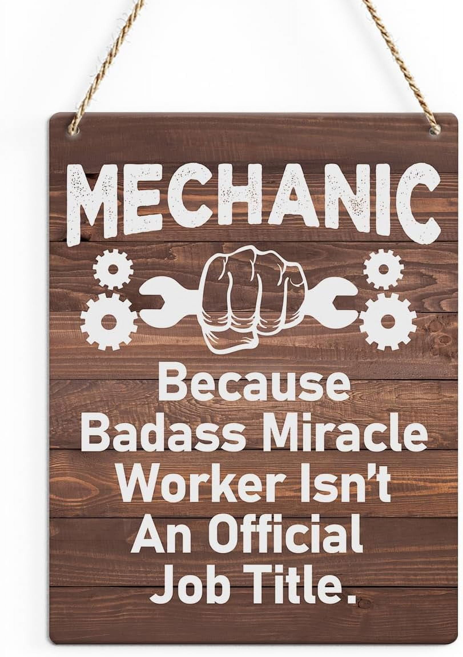 Rustic Mechanic Wood Decor Sign, Mechanic Quote Printed Wood Sign Wall ...