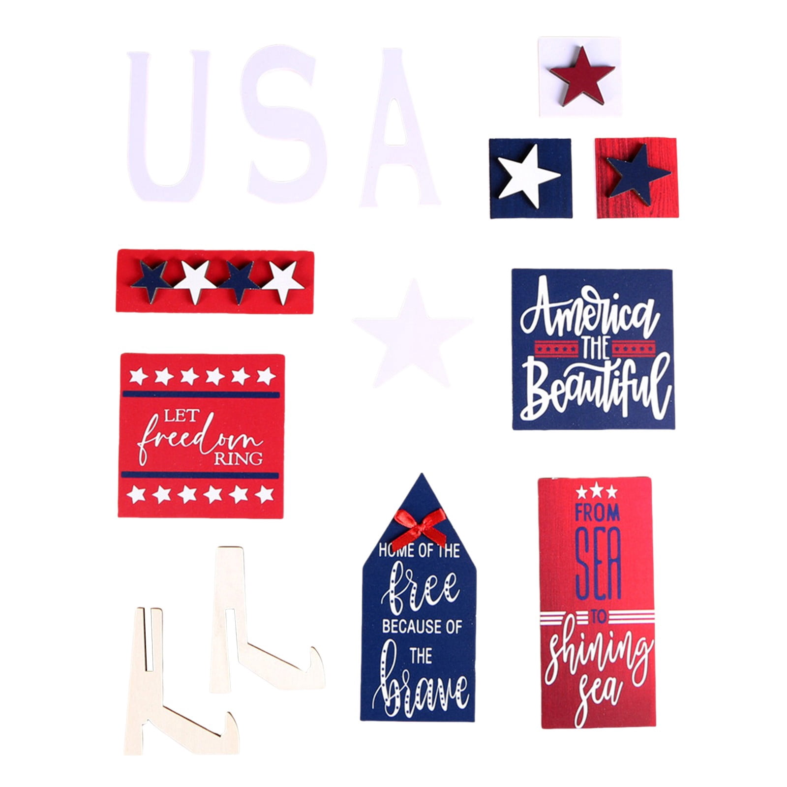 Rustic Memorial Day Sign Patriotic Tiered Tray Decor - 4th of July ...