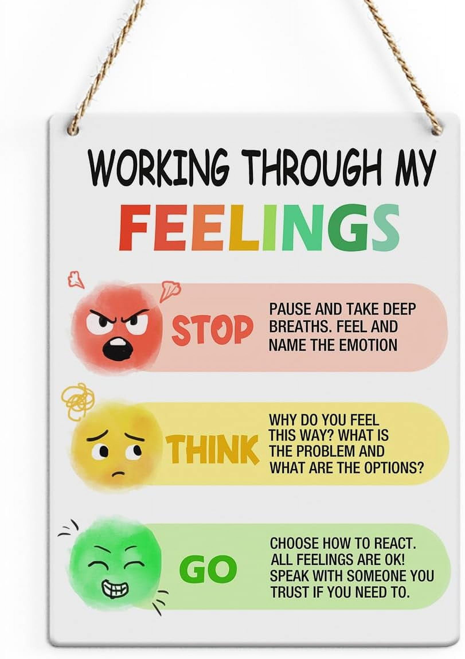Rustic Mental Health Wood Decor Sign, Working Through My Feelings ...